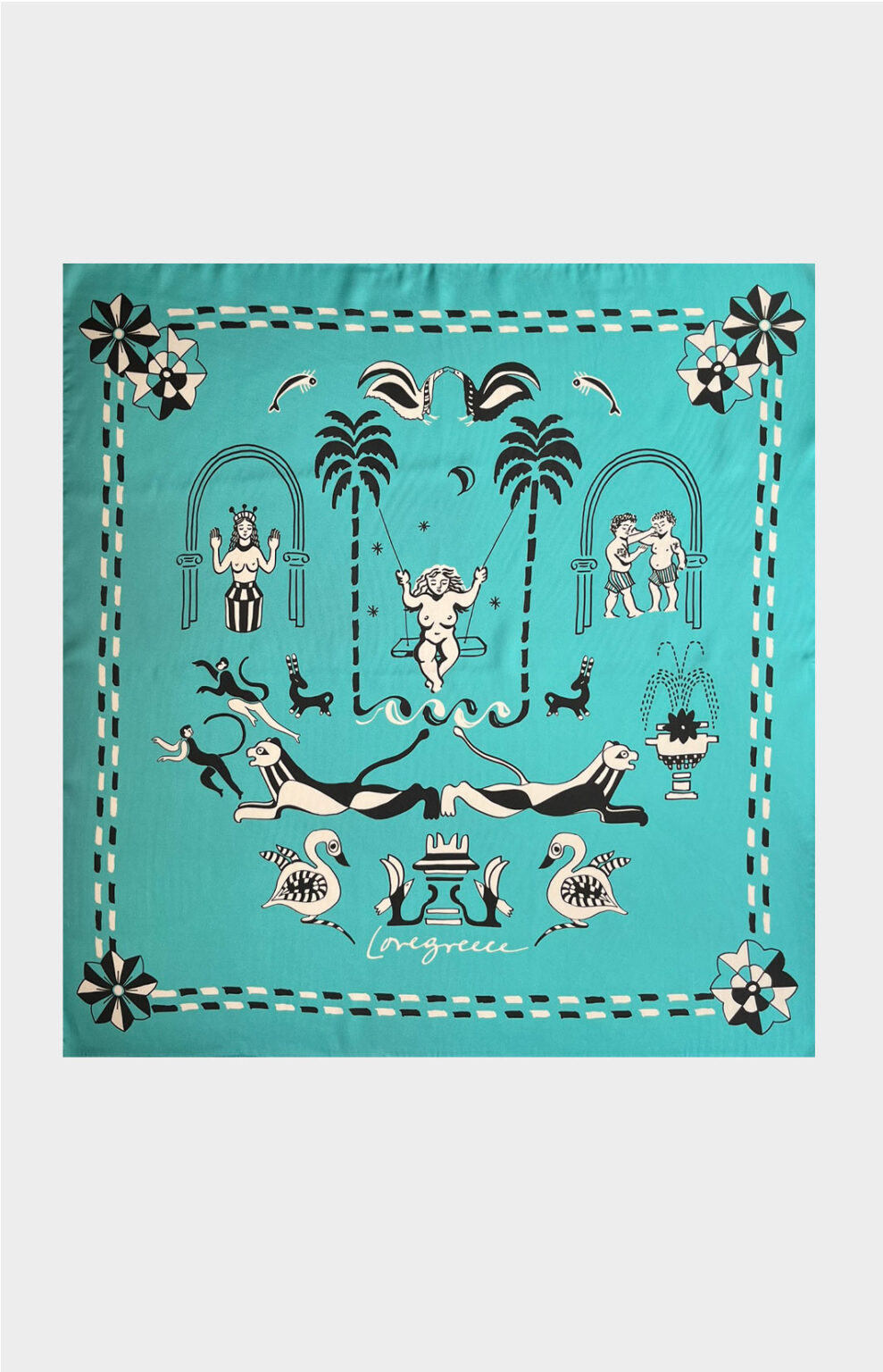 Cyan Satin Scarf | Scarves | Accessories | Lovegreece™ / The ...